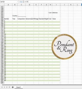 Free Printable! How to organize your coin collection. – Pendant and Ring