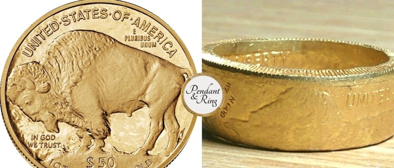 Gold American Buffalo Coins – Pendant and Ring